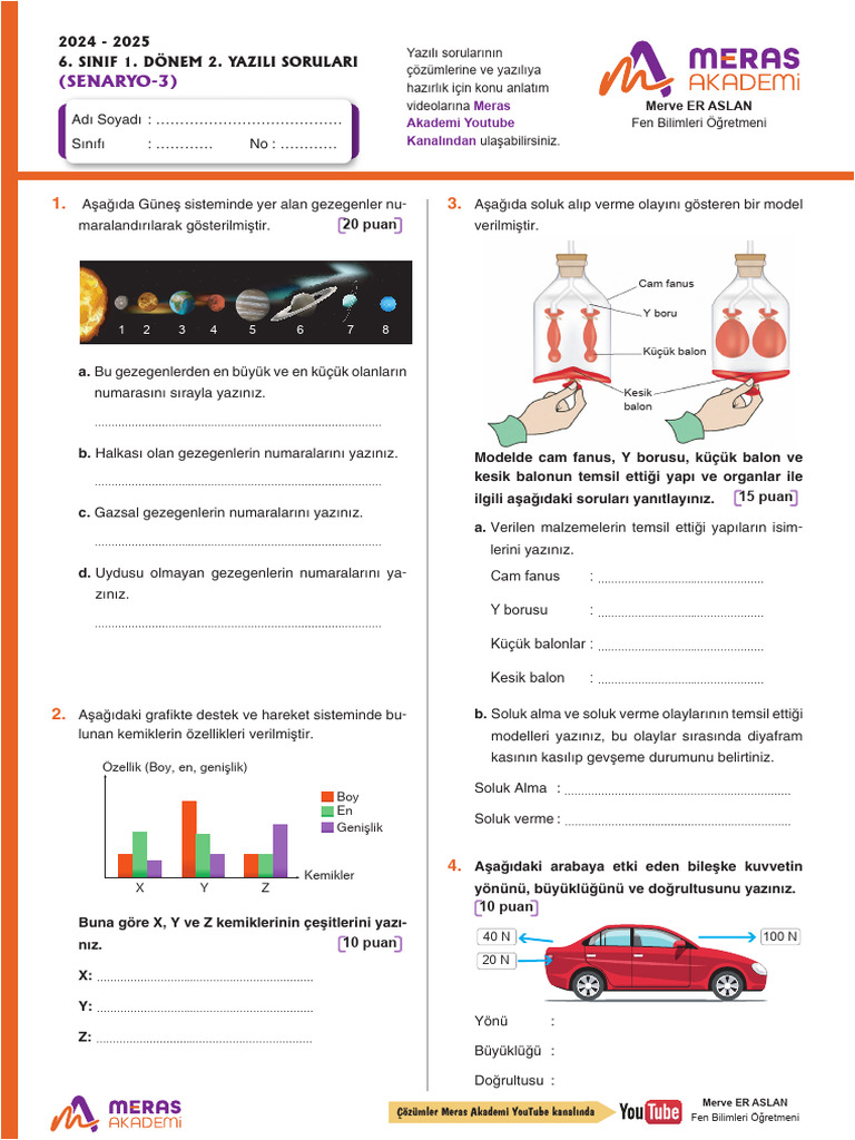 6.-sinif-1.-donem-2.-yazili-sorulari-Meras-Akademi-Senaryo-3 | PDF