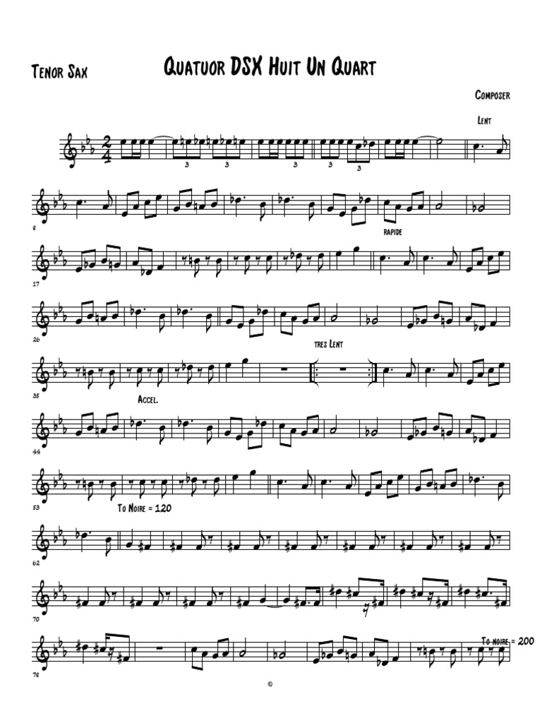Quatuor Huit Un Quart 2 Secour - 003 Tenor Sax | PDF