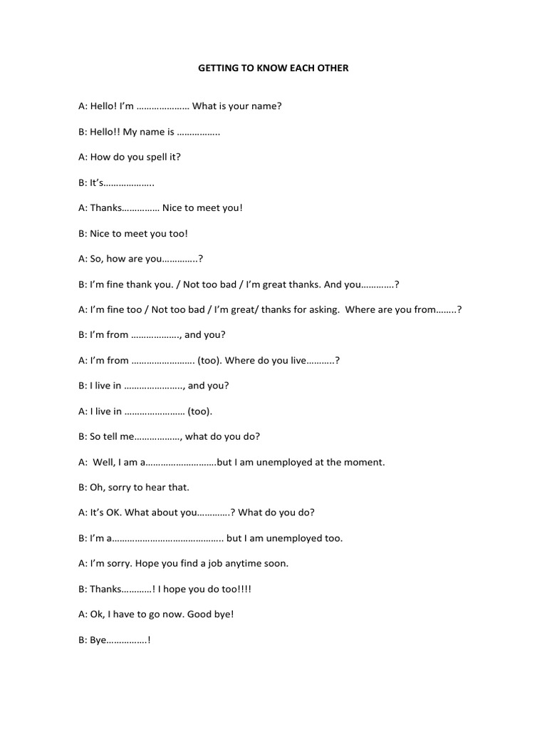 Basic Conversation Starters Guide | PDF