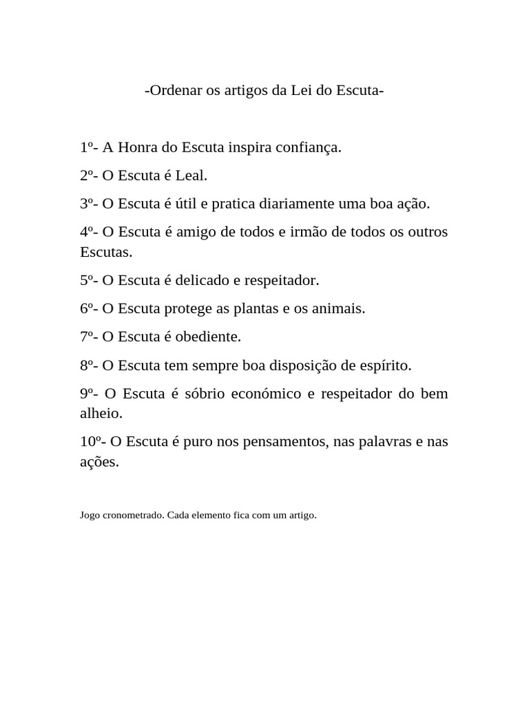 Artigos da Lei do Escuta | PDF