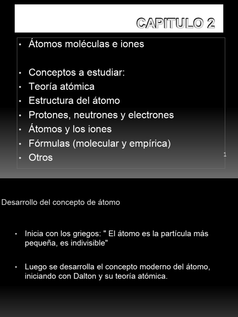 Capítulo Ii átomos Moléculas E Iones Pdf átomos Protón