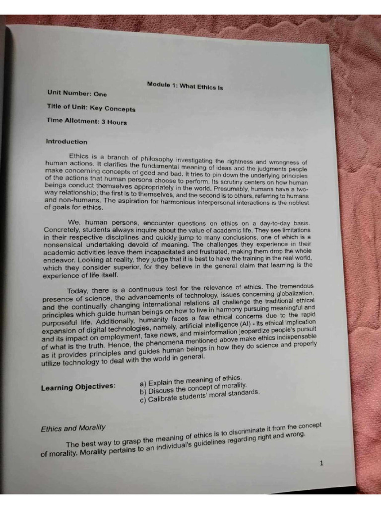 Ethics Module 1 2 | PDF