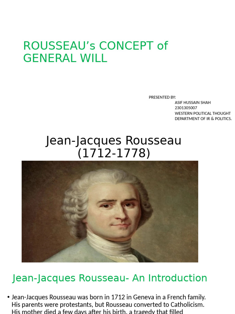 Rousseau's General Will Explained | PDF | Social Contract | Jean ...