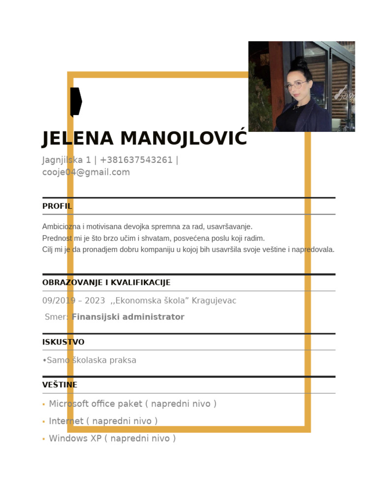 CV - Jelena - Markovic | PDF