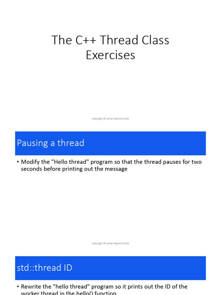 The C++ Thread Class Exercises | PDF