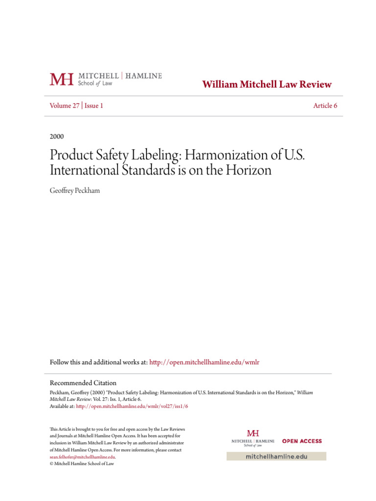 Harmonizing U.S. Product Safety Labels | PDF | Safety