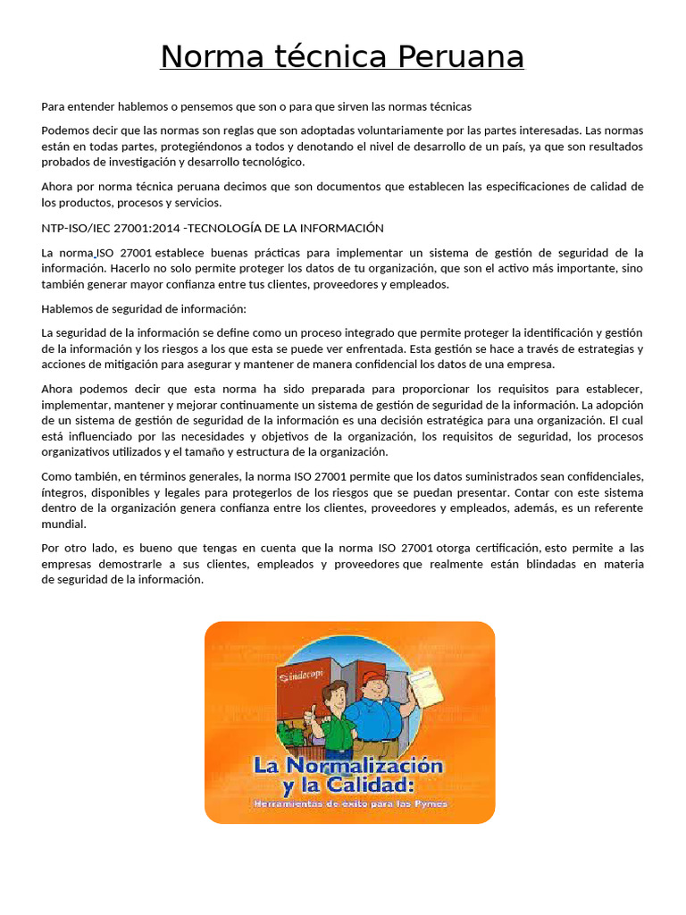 Norma técnica Peruana | PDF
