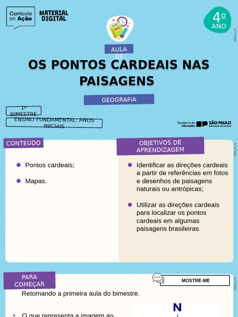 3 - Os pontos cardeais nas paisagens (v2) | PDF | Paisagem | Sol