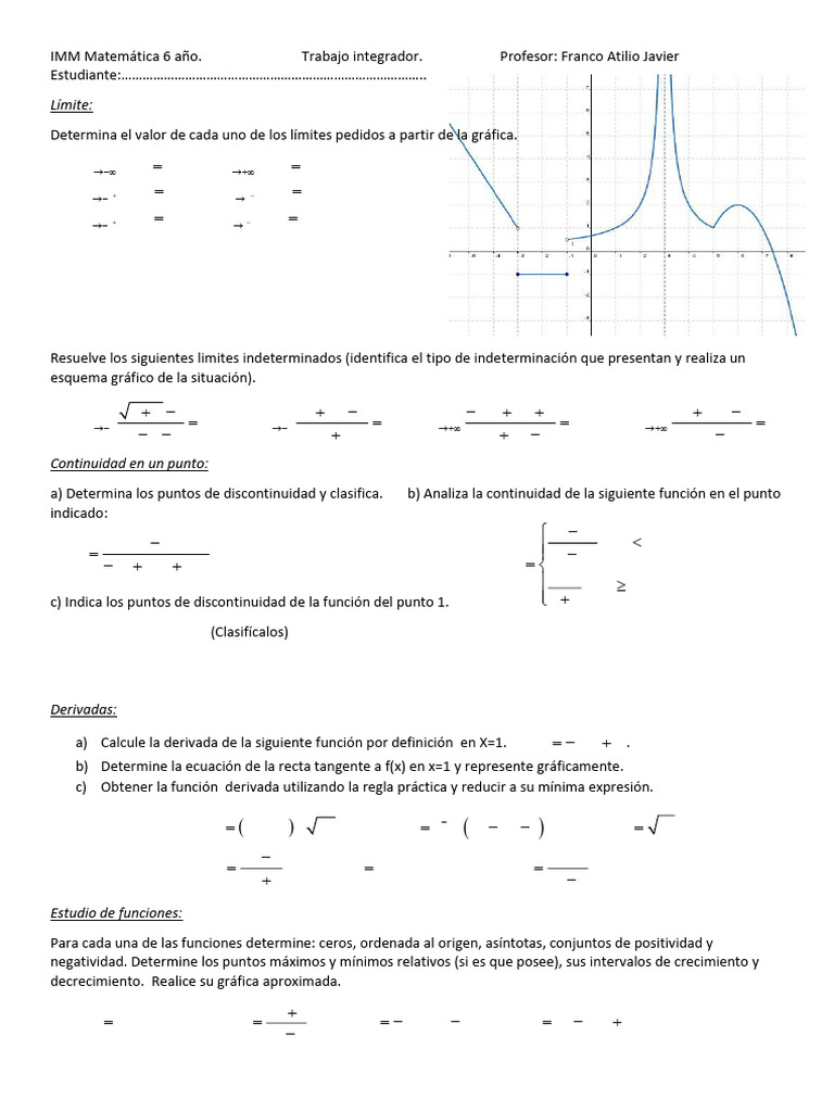 Trabajo Integrador Febrero 25 6 Ao IMM | PDF | Derivado | Análisis matemático