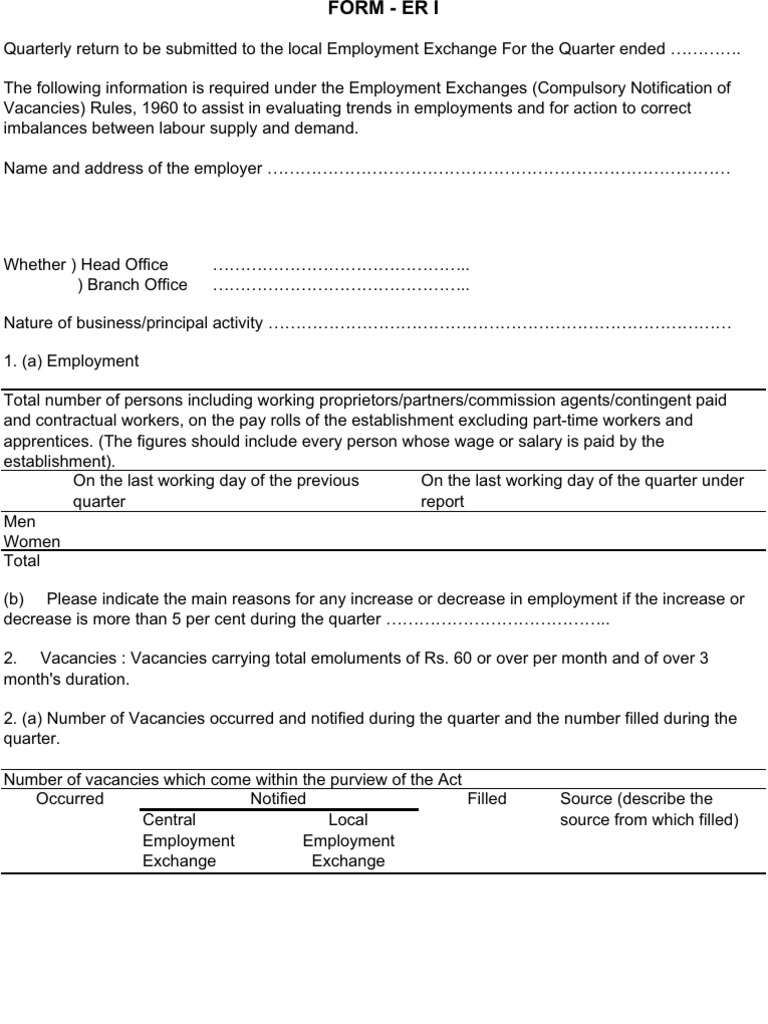 Employment Exchange Return Guidelines | PDF | Employment | Economies