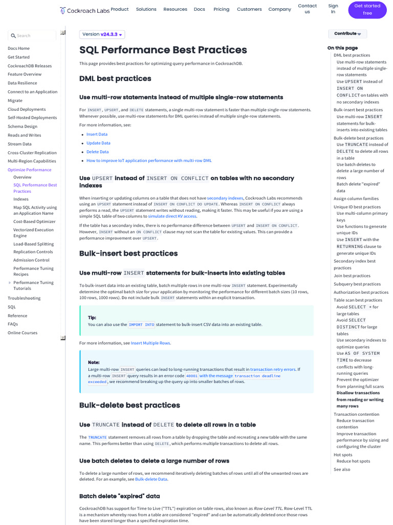 SQL Performance Best Practices in CockroachDB | PDF | Database Index ...