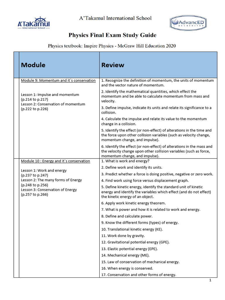 Momentum and Impulse Study Guide | PDF | Momentum | Light