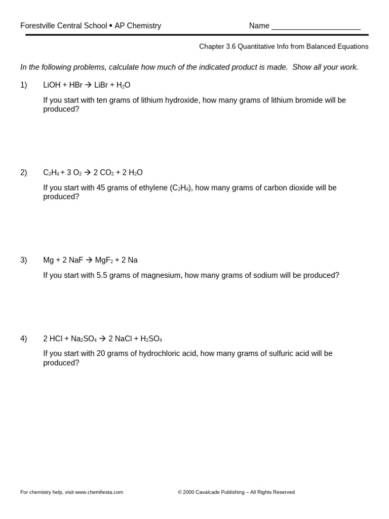 3.6 Quantitative Info Worksheet | PDF