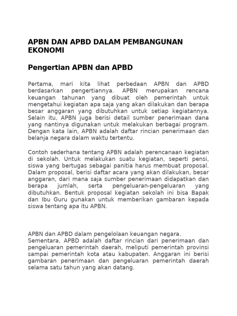 Komponen Belanja Negara dalam APBN | PDF
