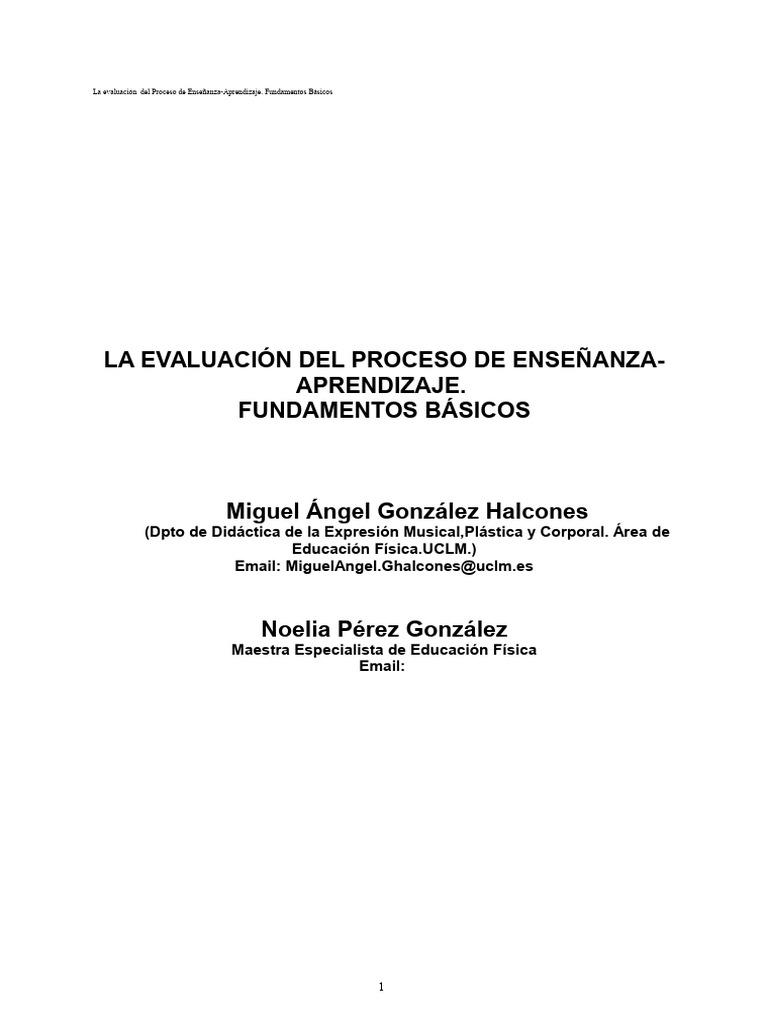 La Evaluaci n Del Proceso de Ense Anza-Aprendizaje | PDF | Evaluación | Enseñando