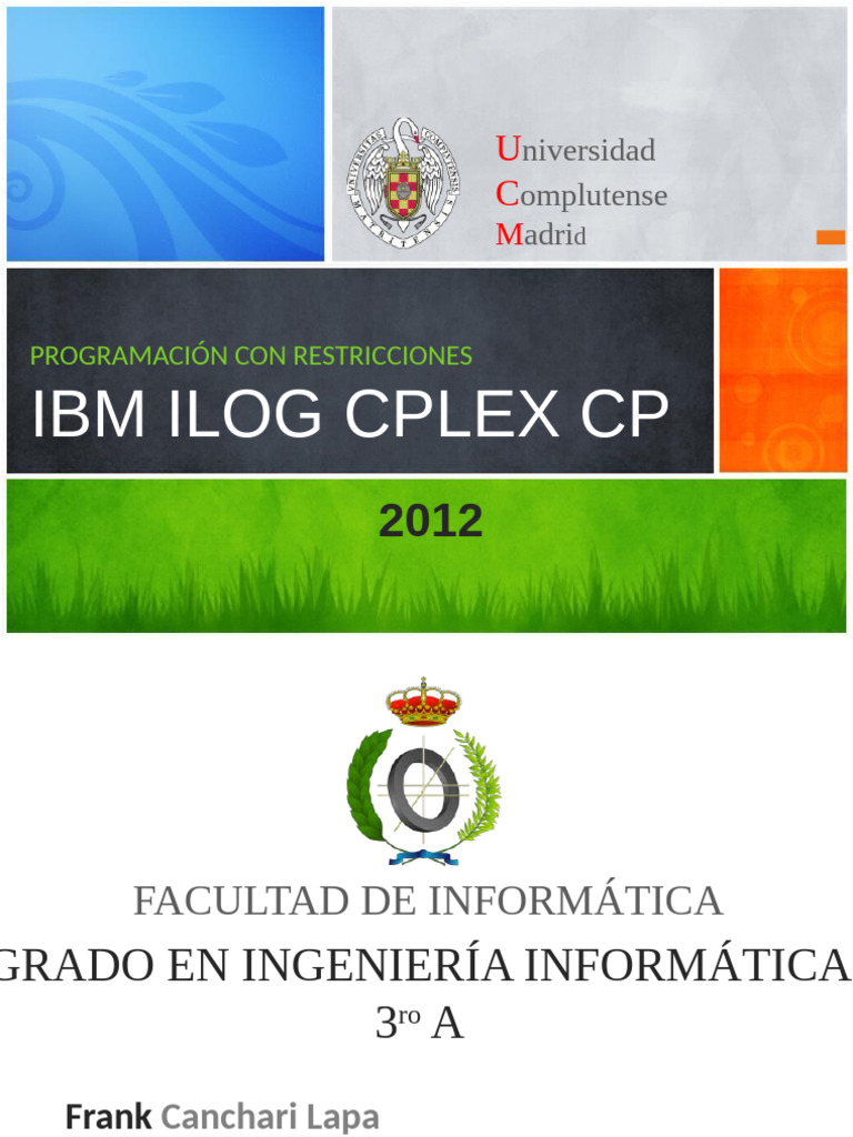 Introducción a IBM ILOG CPLEX CP | PDF | Lenguaje de programación ...