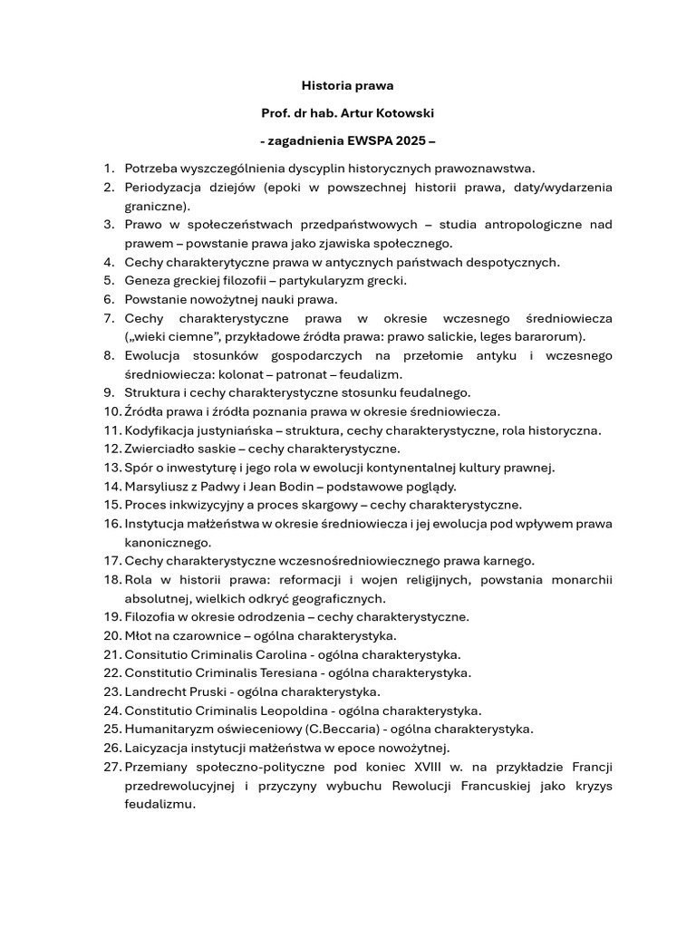 Kotowski Historia Zagadnienia2025 | PDF