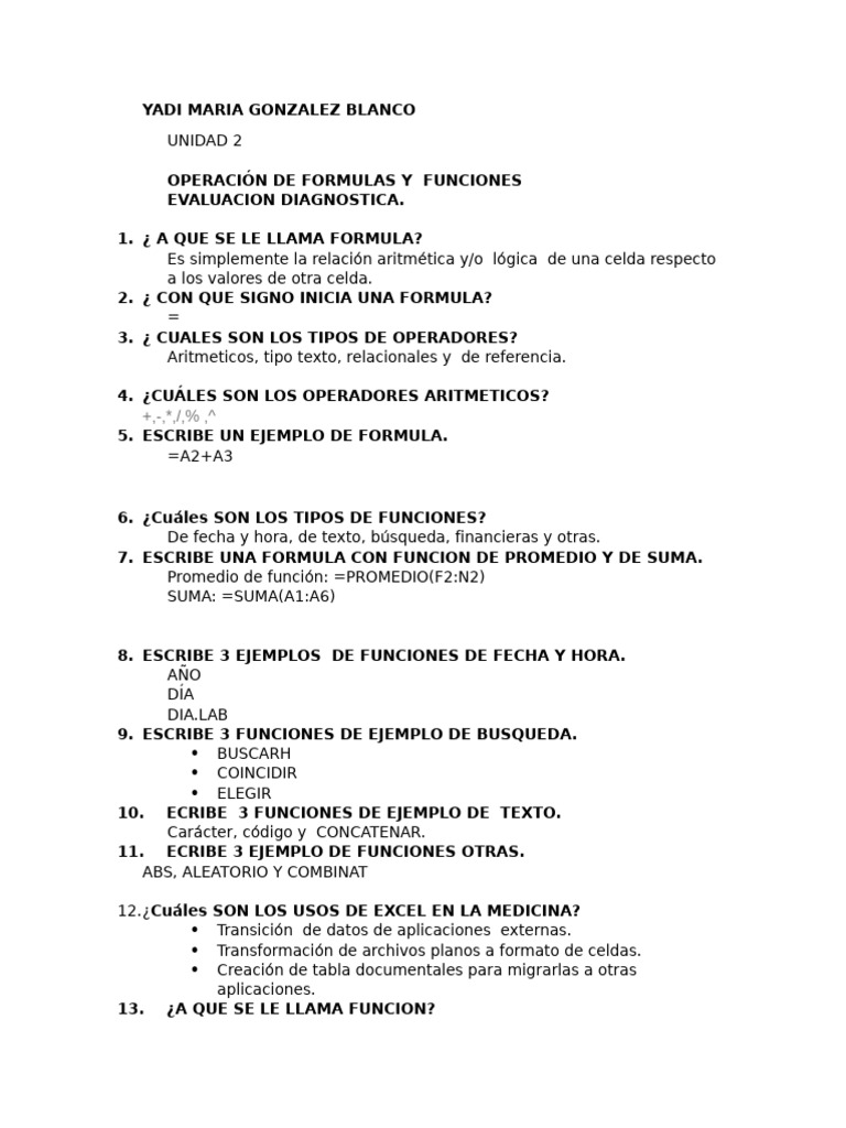 YADI MARIA GONZALEZ BLANCo Unidad 2 | PDF