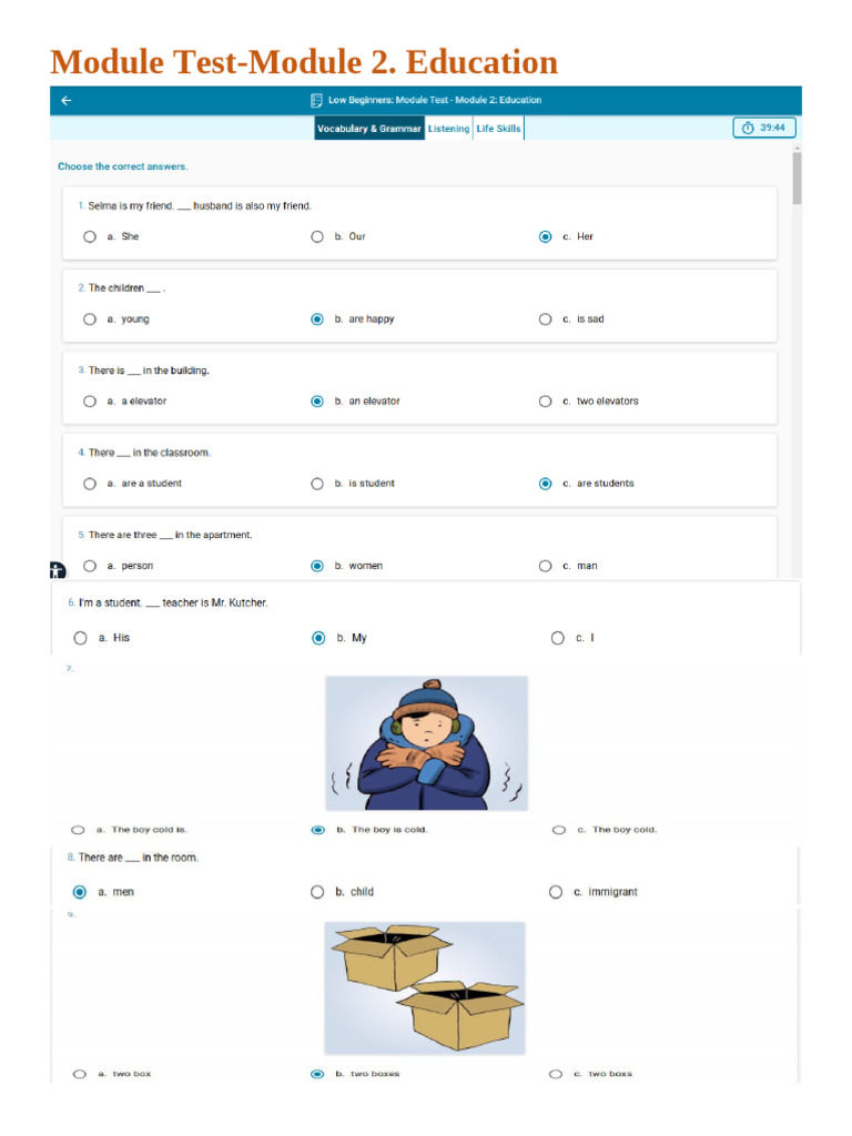 MODULE TEST 2. Education | PDF