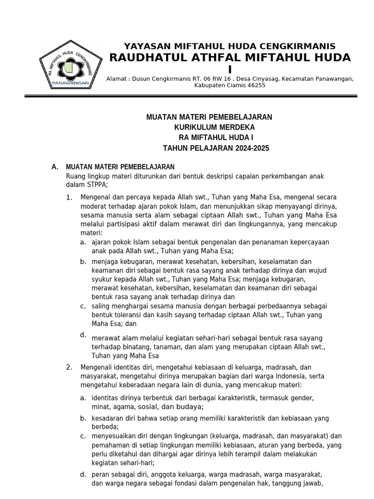 2.1.1 Muatan Materi Pembelajaran | PDF