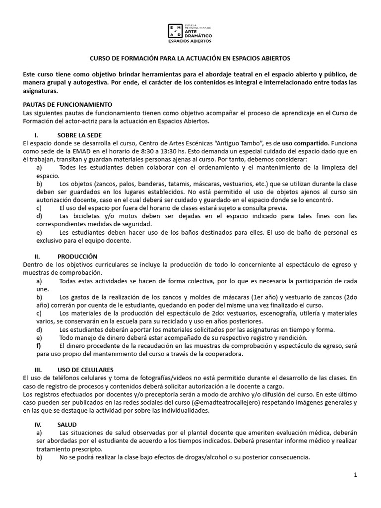 UEA_PAUTAS_DE_FUNCIONAMIENTO_2025.docx | PDF | Maestros