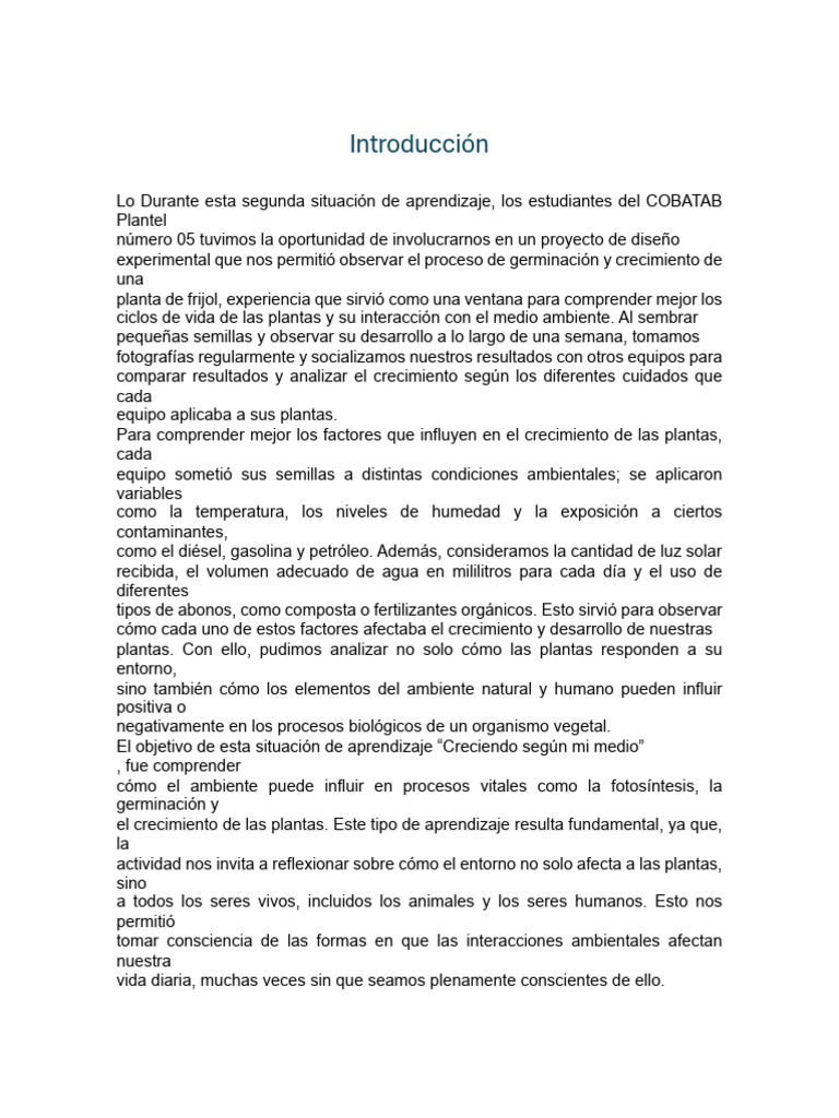 Introducción 2 | PDF | Entorno natural | Plantas