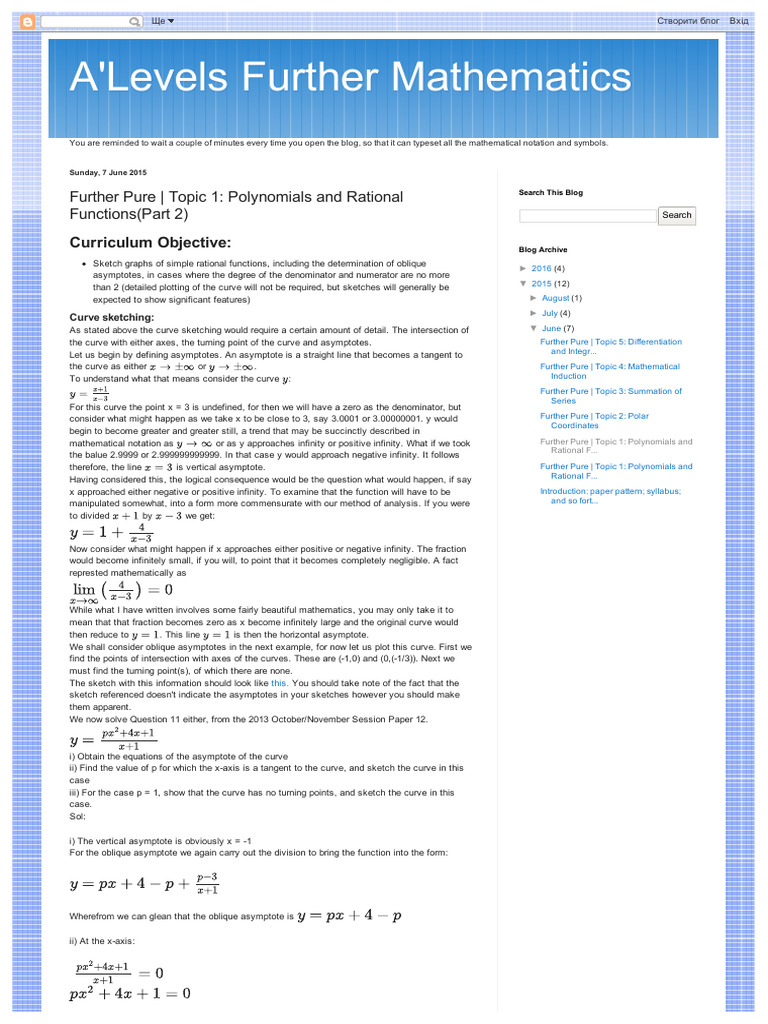1.2 Rational Functions and Graphs | PDF | Asymptote | Mathematical Analysis
