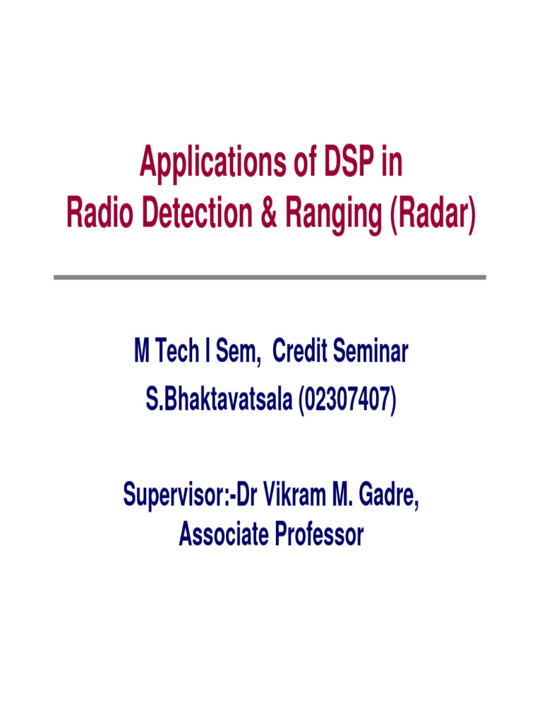 es02_sem_pre_bhakta | PDF | Radar | Telecommunications Engineering