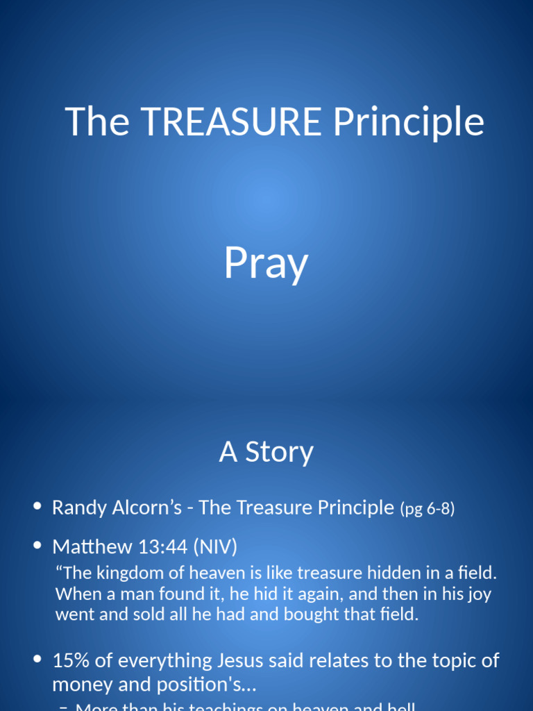 The TREASURE Principle DW-1 | PDF | Jesus | Heaven