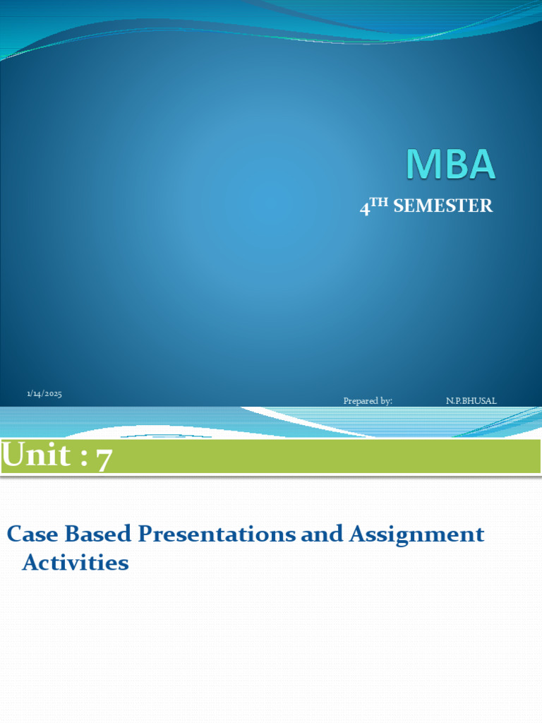Unit - 7 - Case Base Presentations and Assignment Activities | PDF | Competitive Advantage | Policy