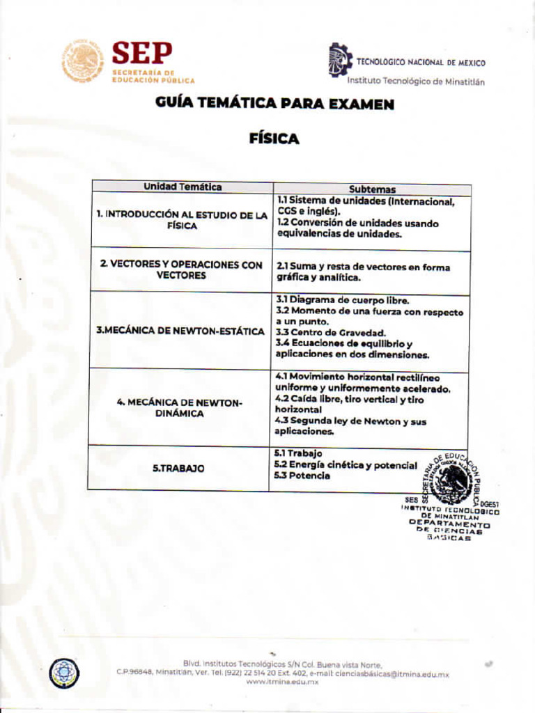 Guia Tematica de Examen Mina | PDF