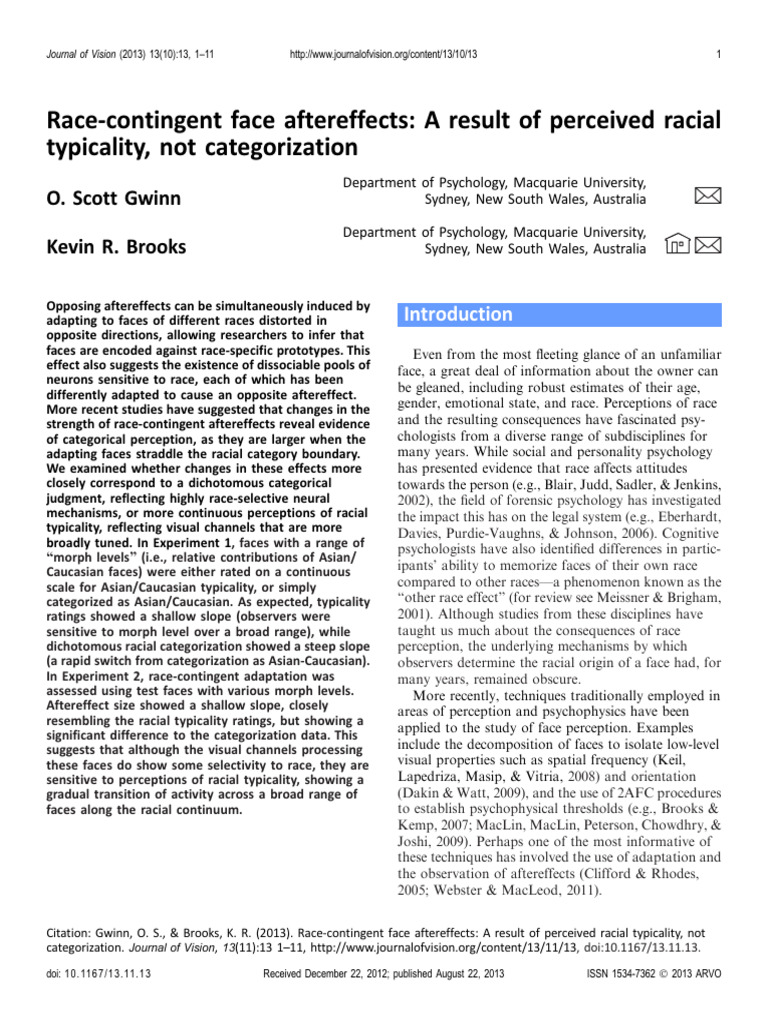 Race Contingent Face Aftereffects A Resu | PDF | Race (Human ...