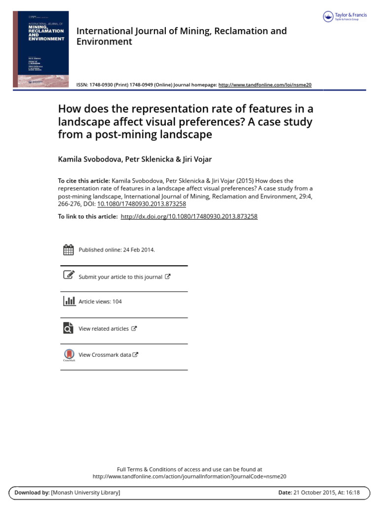 Visual Preferences in Post-Mining Landscapes | PDF | Landscape | Aesthetics