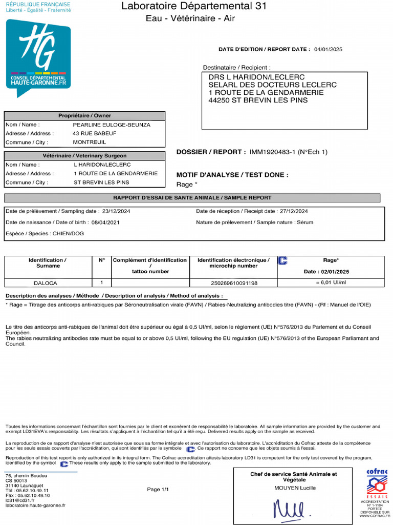 Titrage Antirabique PDF | PDF