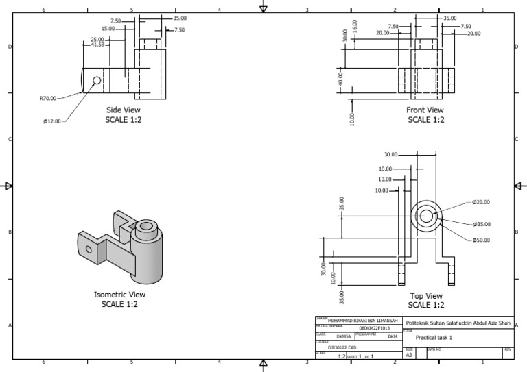 CAD Drawings for Practical Task 1 | PDF