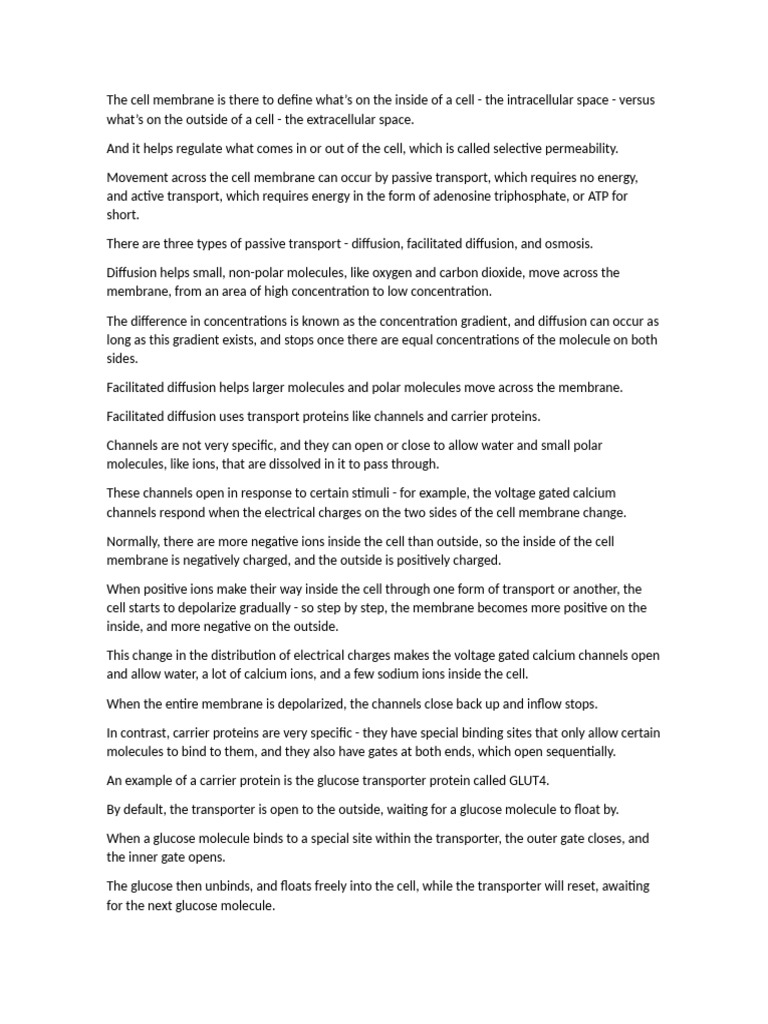 Selective Permeability of The Cell Membrane | PDF | Osmosis | Cell Membrane