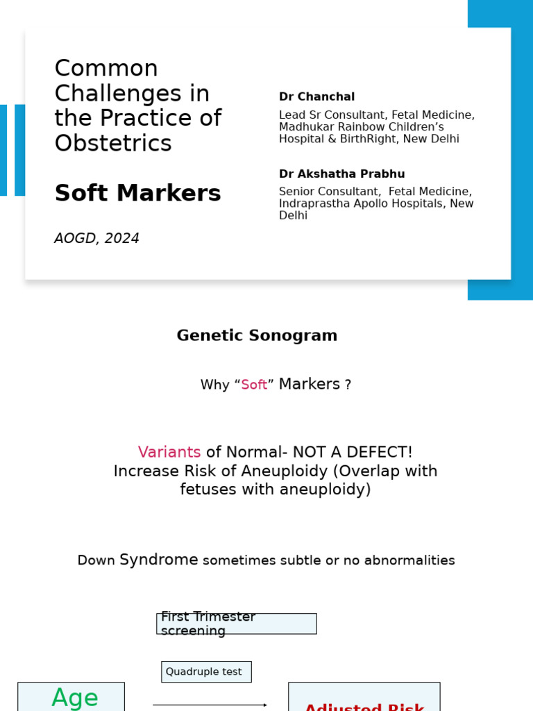 Obstetrics: Understanding Soft Markers | PDF | Down Syndrome | Medical ...
