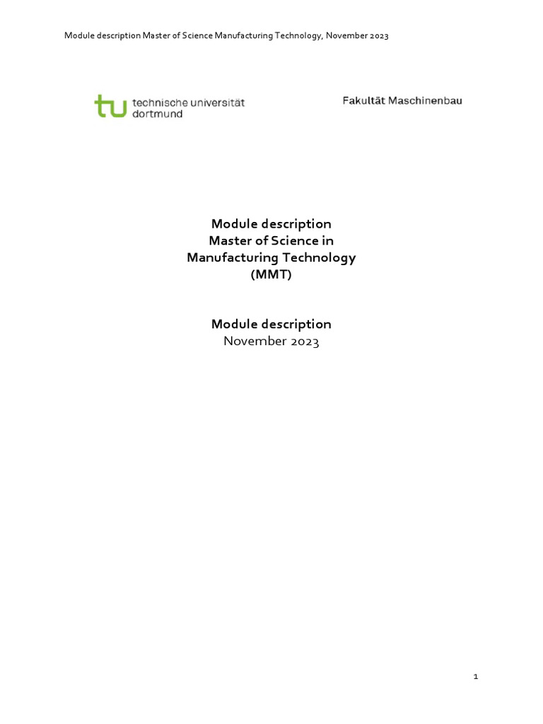 Module Description MMT 2023 Final Nov23 Update | PDF | Robotics | Robot