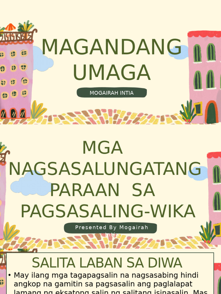 Nagsasalungatang Paraan Sa Pagsasaling Wika | PDF