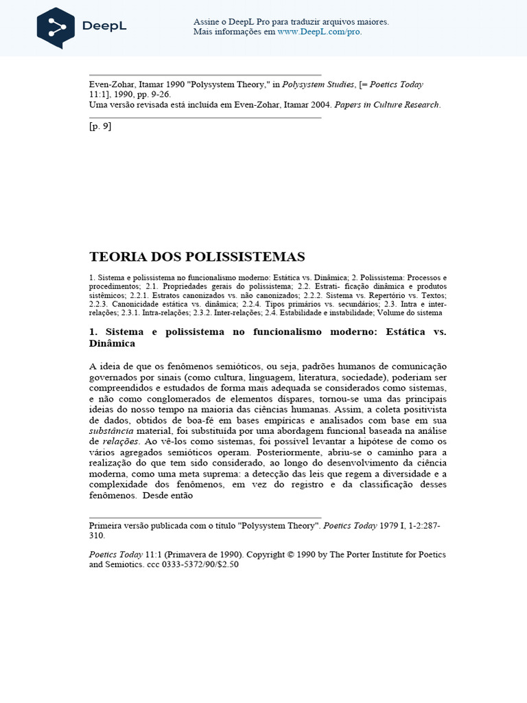 Polysystem Theory-10-27 pt | PDF | Semiótica | Tempo