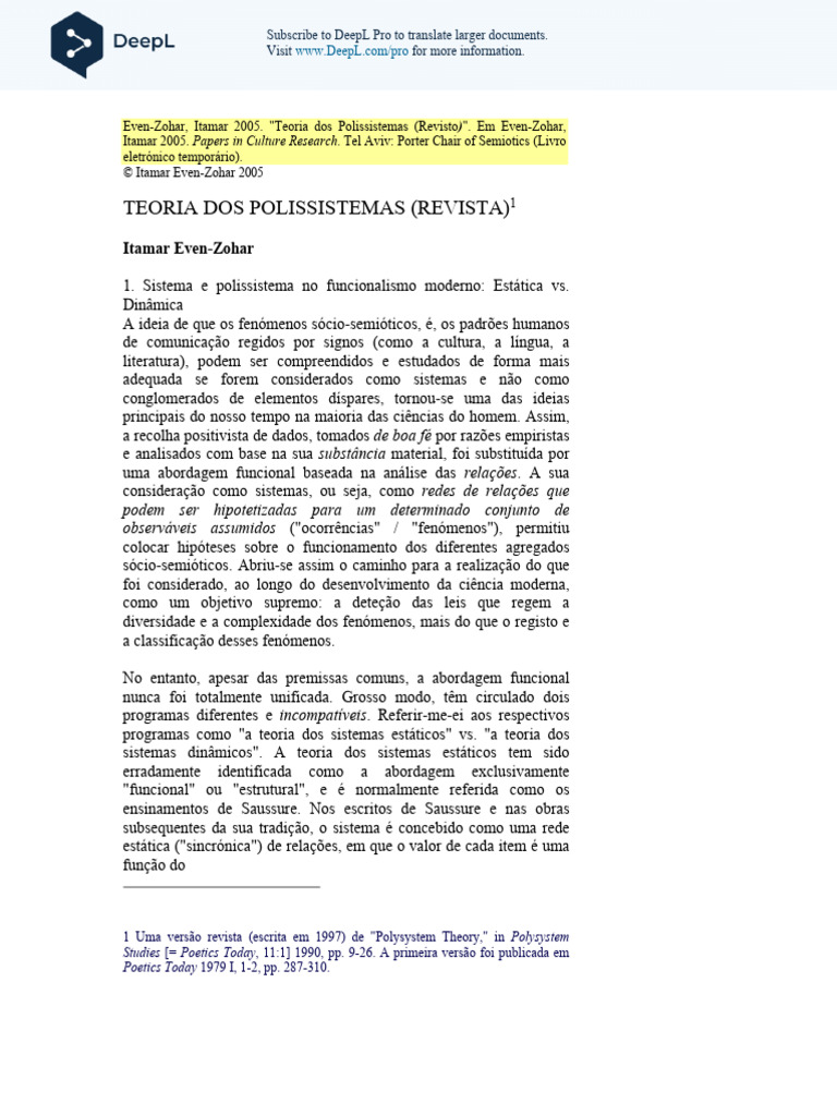 Polysystem Theory Revised PT | PDF | Teoria | Tempo