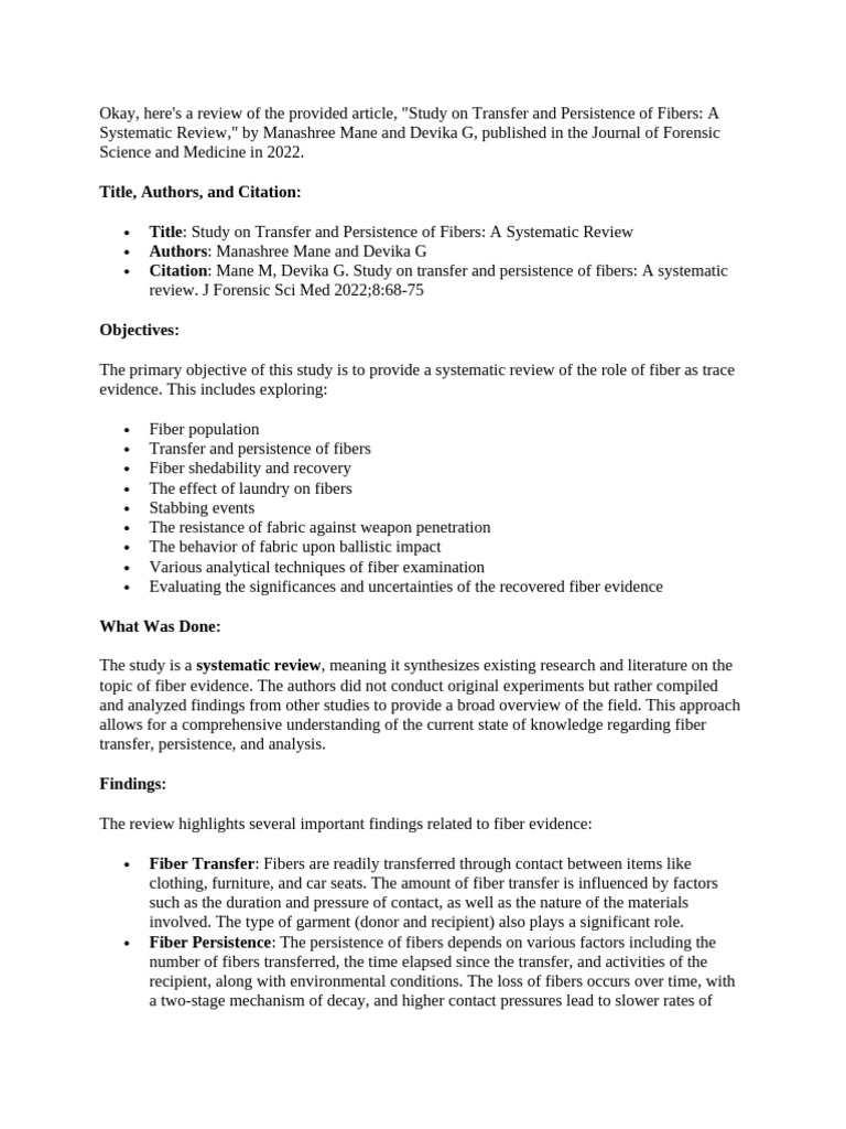 Forensic Fiber Evidence Review | PDF | Textiles | Microscopy