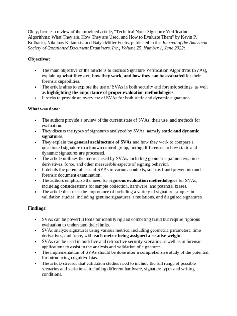 Signature Verification Algorithms | PDF | Forensic Science | Methodology