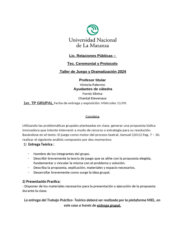 TP 1 GRUPAL Accion Ludica | PDF