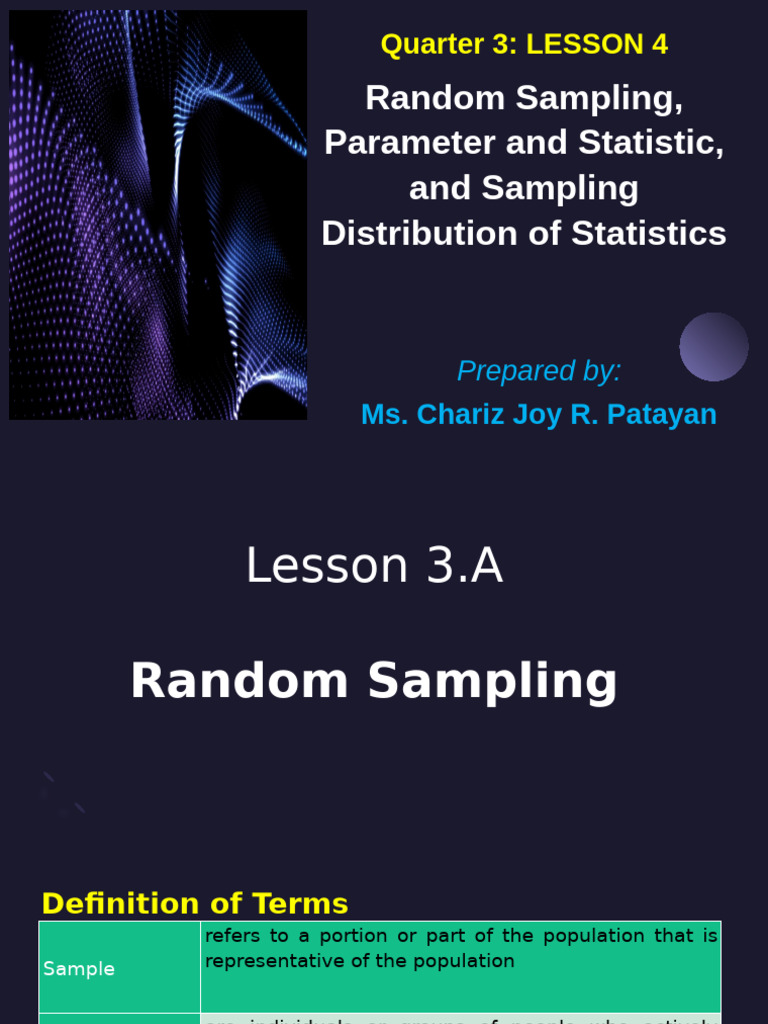 Q3 Statistics Lesson4 | PDF | Sampling (Statistics) | Randomness