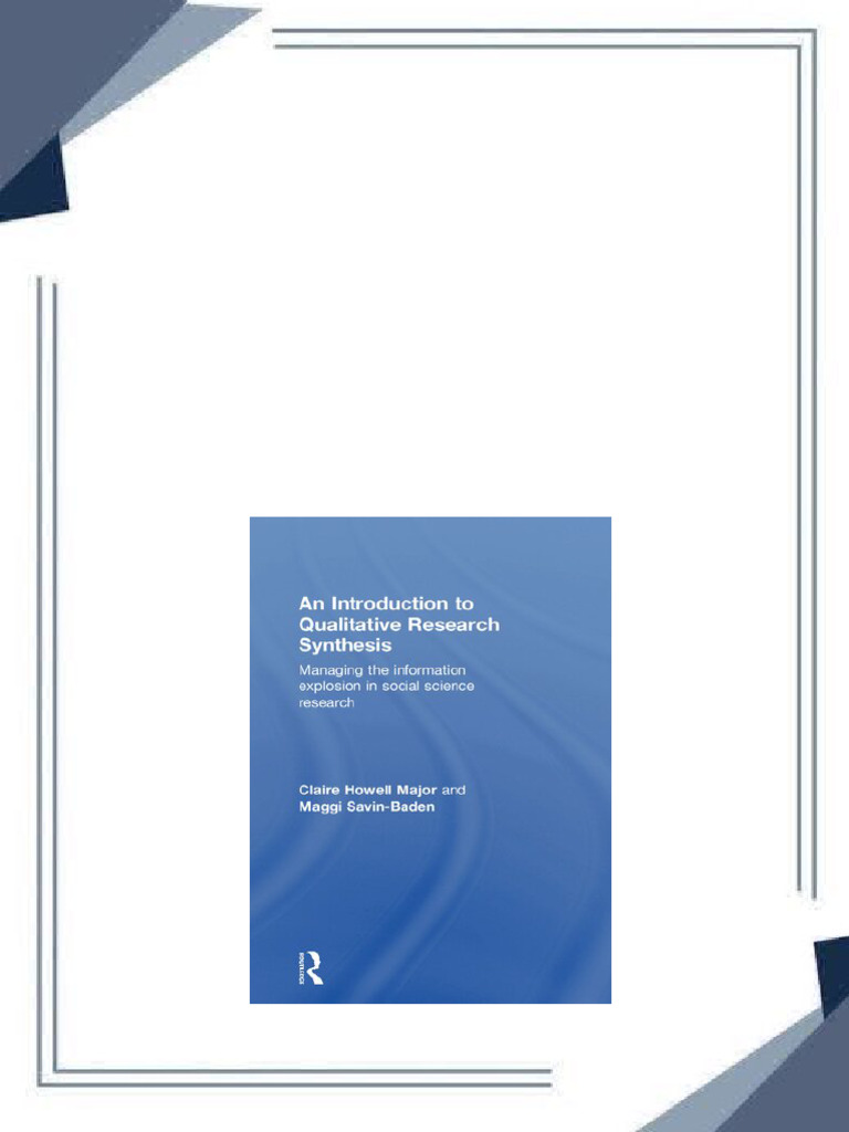 Download An Introduction to Qualitative Research Synthesis Managing the ...
