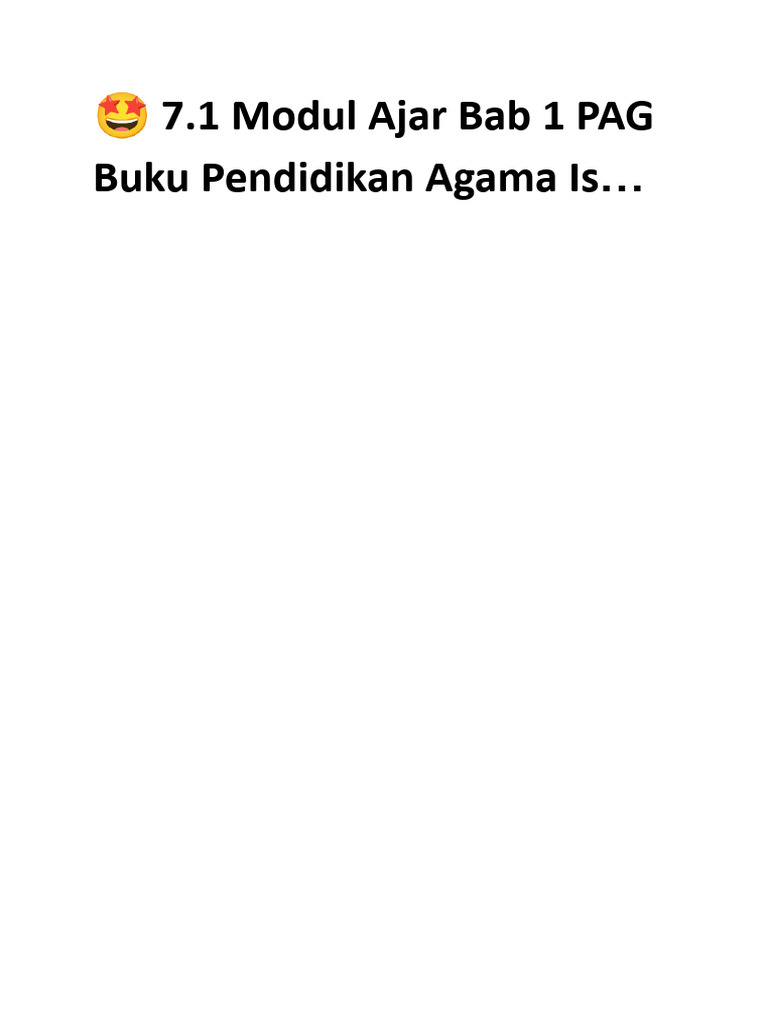 7.1 Modul Ajar Bab 1 PAG Buku Pendidikan Agama Islam Dan Budi Pekerti 2 Untuk Kelas VIII | PDF