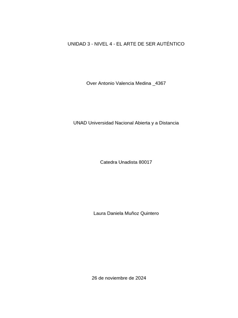 Unidad 3 - Nivel 4 - El Arte de Ser Auténtico | PDF | Internet ...