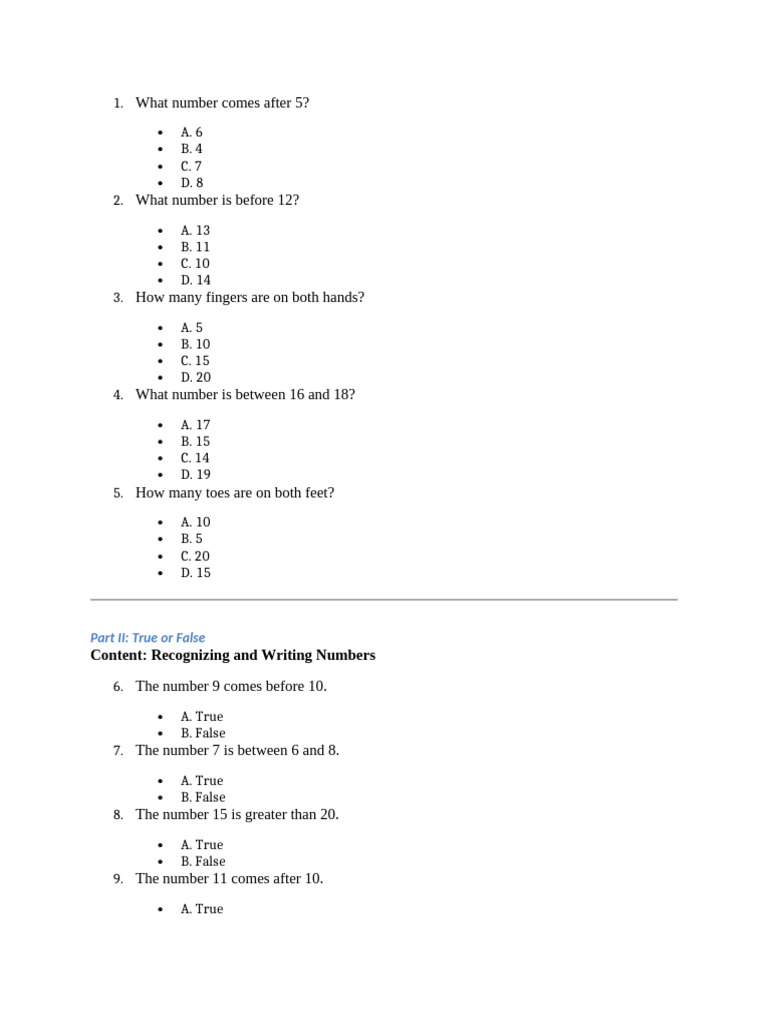 What Number Comes After 5 | PDF