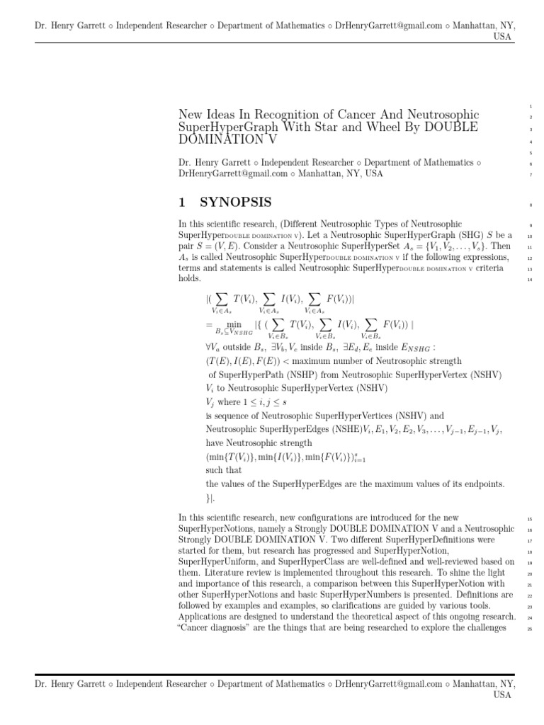 New Ideas in Recognition of Cancer and Neutrosophic SuperHyperGraph With Star and Wheel by ...